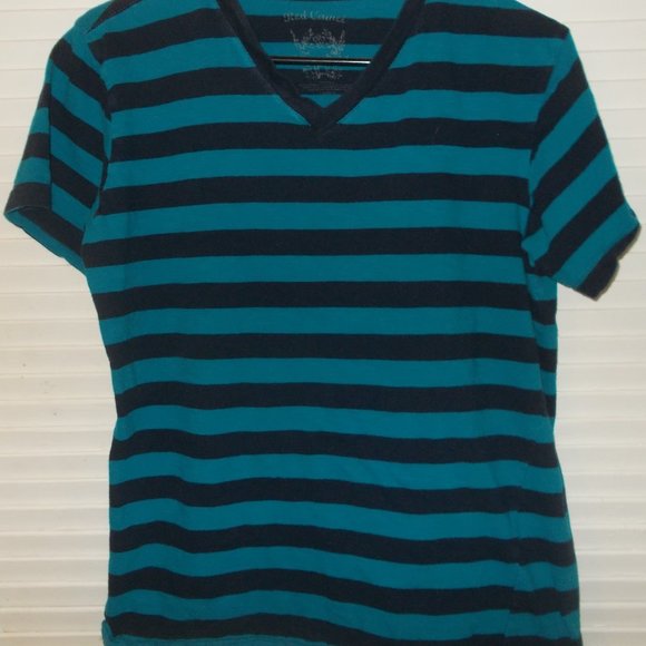 Red Camel | Tops | Vintage Red Camel Tshirt Blue Stripes V Neck Large ...